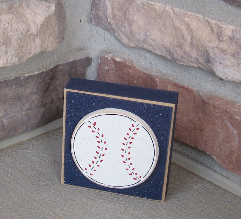 BASEBALL BLOCK for Boy Decor Dresser Shelf Desk Office - Etsy