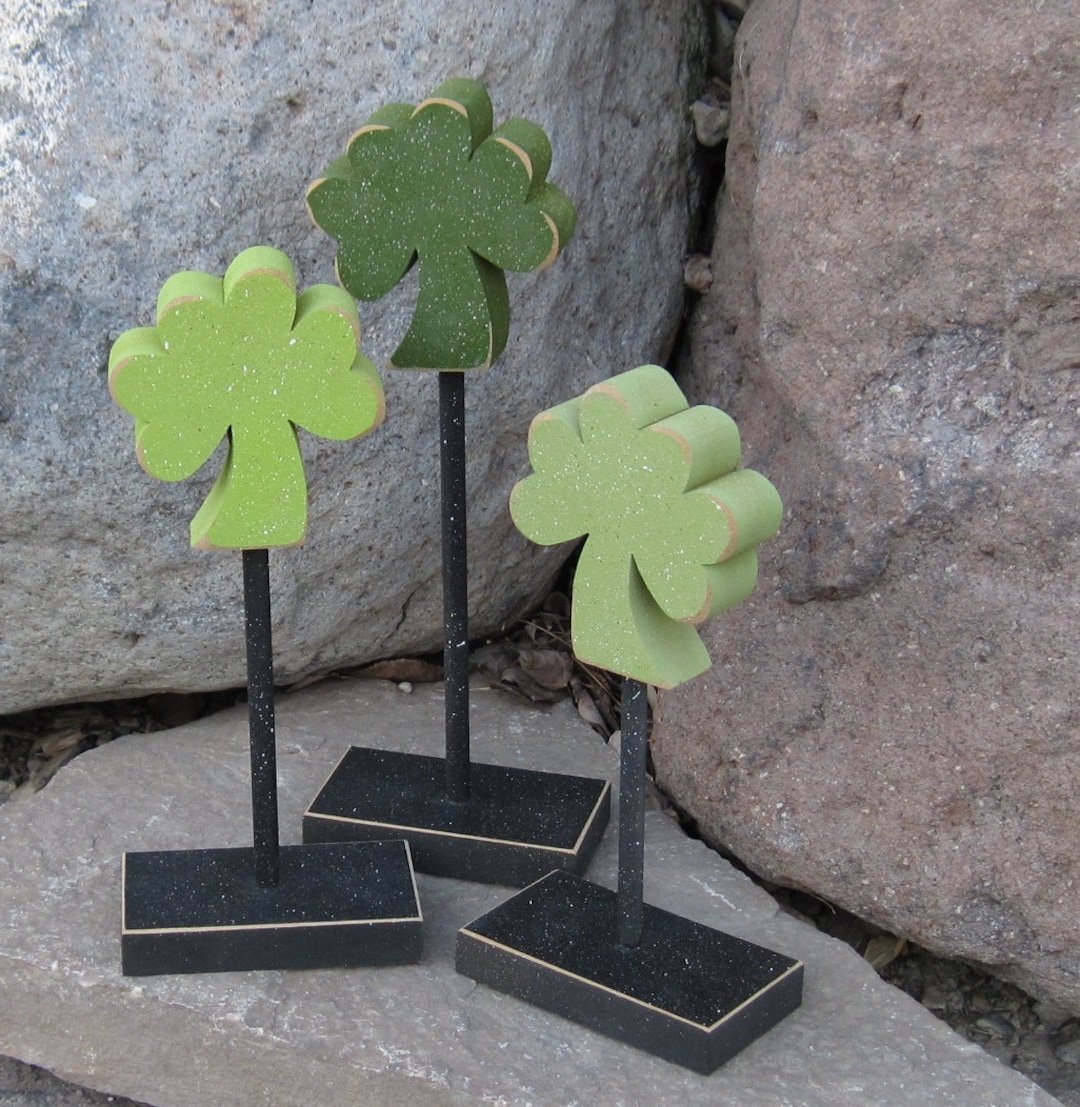 3 Tall Standing Clover Block Set for St Patricks Day Decor, March Decor ...