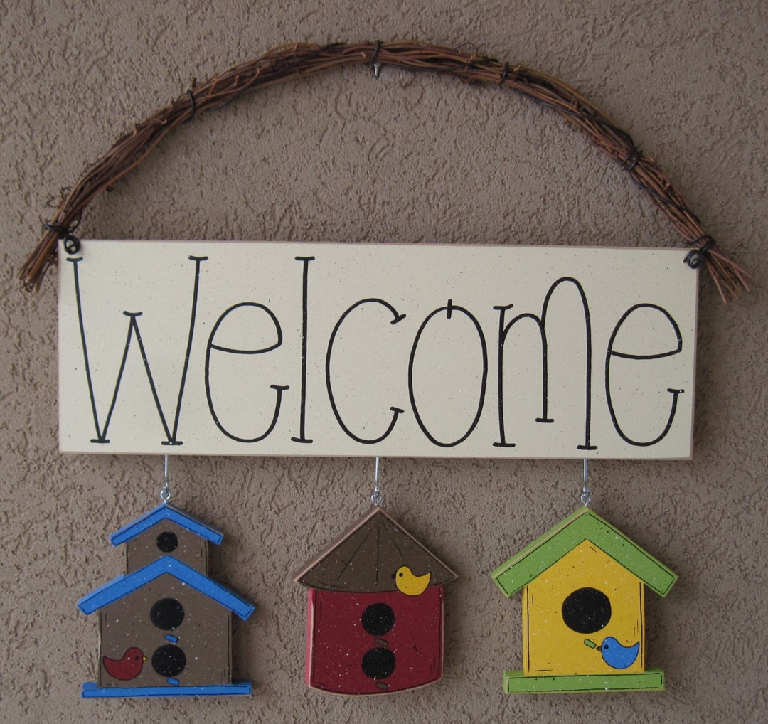 Monthly WELCOME SIGN (bird Houses) for Wall and Home Decor - Etsy