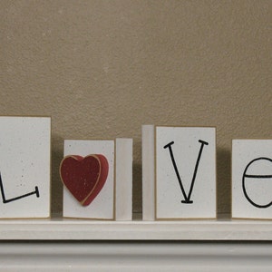 LOVE BLOCK SET for Home, Shelf, Desk, Mantle and Valentine Decor - Etsy