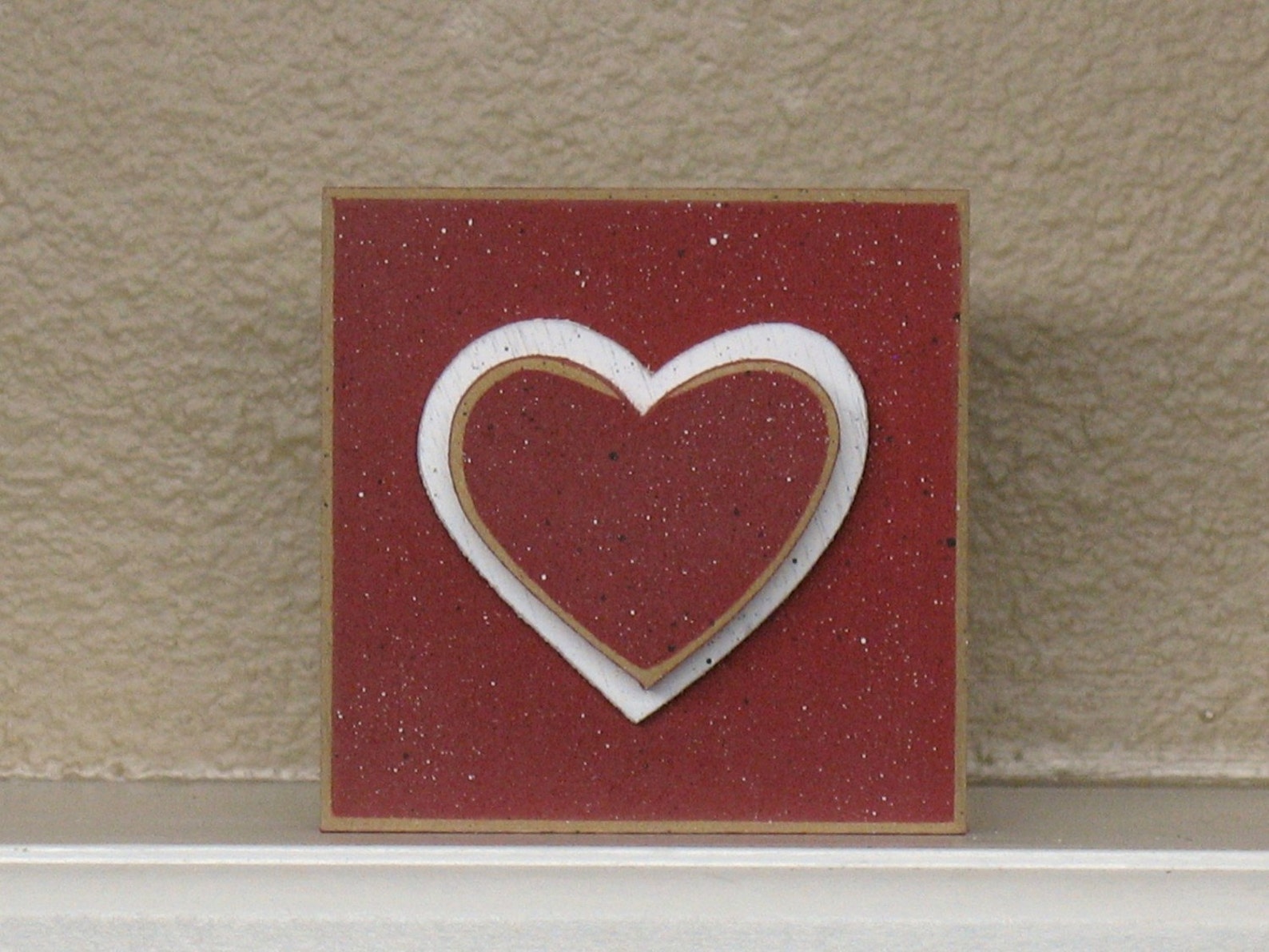 SQUARE BLOCK With Red HEART for Valentine and Home Decor - Etsy
