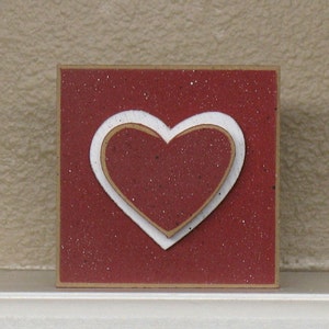 SQUARE BLOCK With Red HEART for Valentine and Home Decor - Etsy