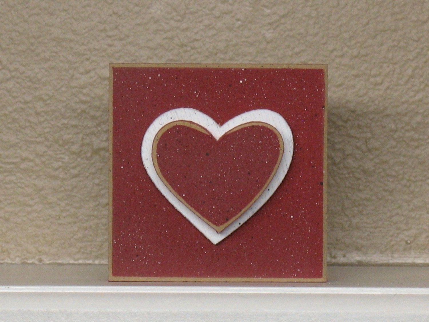 SQUARE BLOCK With Red HEART for Valentine and Home Decor - Etsy