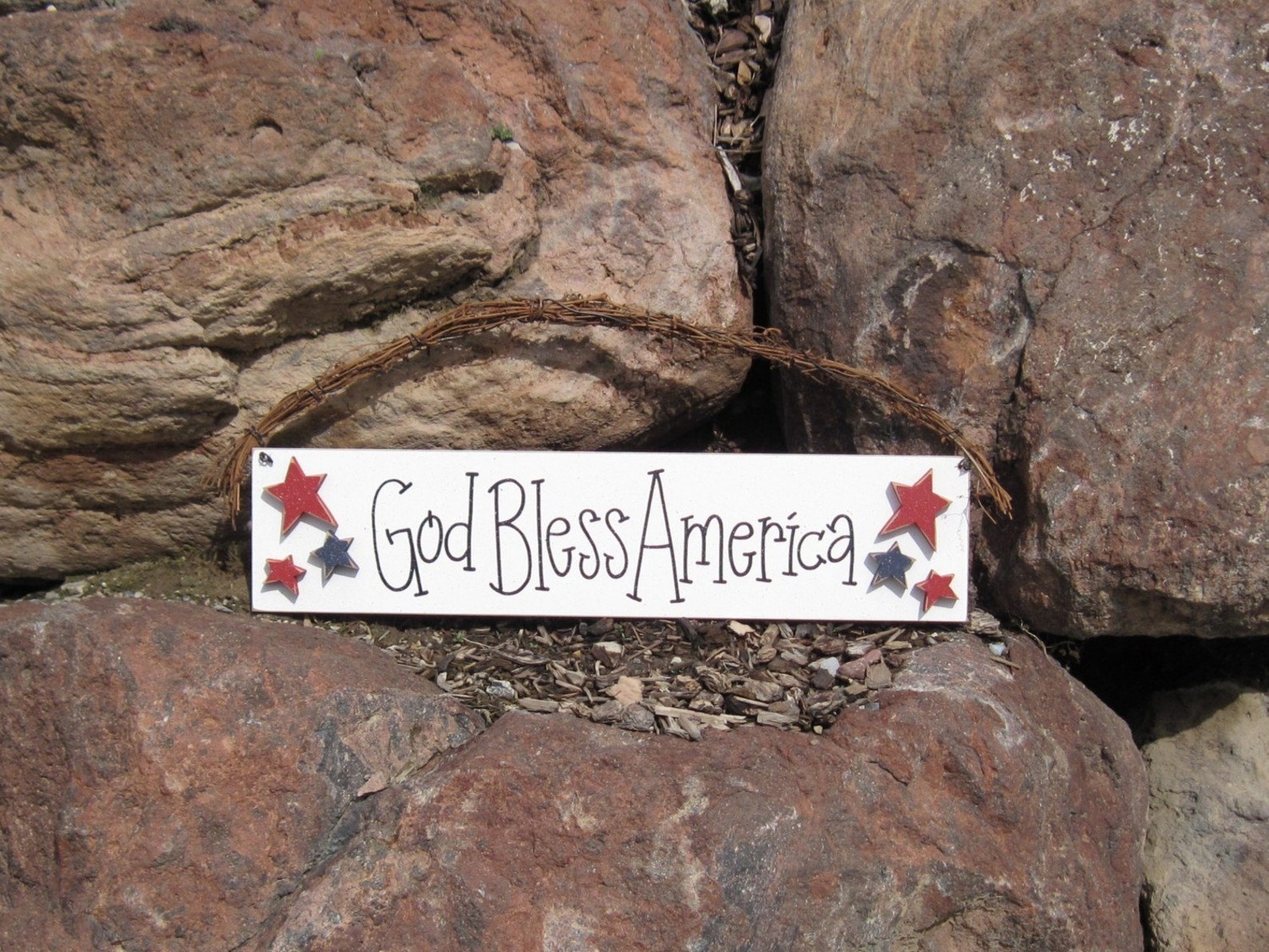 GOD BLESS AMERICA Sign for July 4th Wall Door Hanger and - Etsy