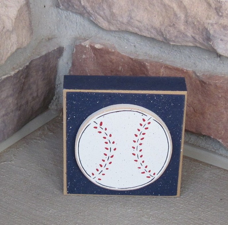 BASEBALL BLOCK for Boy Decor Dresser Shelf Desk Office - Etsy