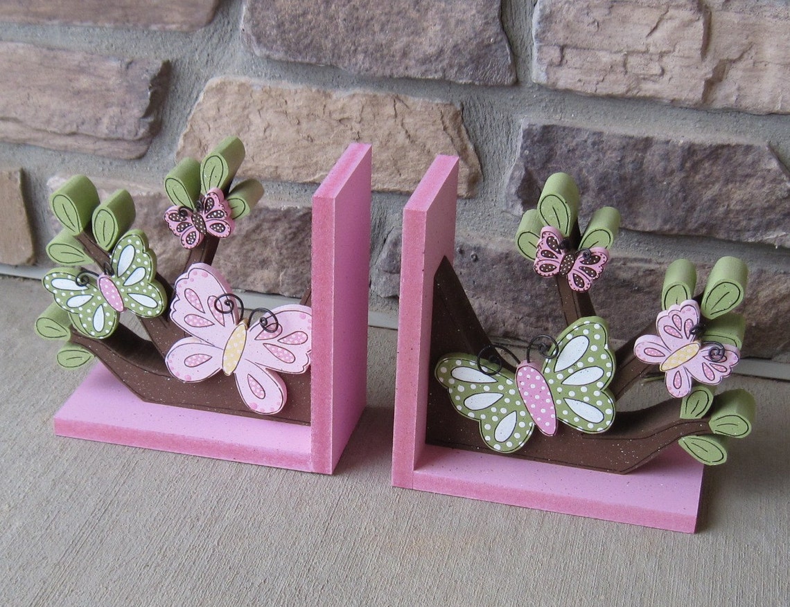 Butterflies and Branches Bookends for Children Library, Bookshelf - Etsy
