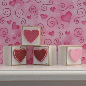 SQUARE BLOCKS With Red, Pink, and Hot Pink HEARTS for Valentine and ...