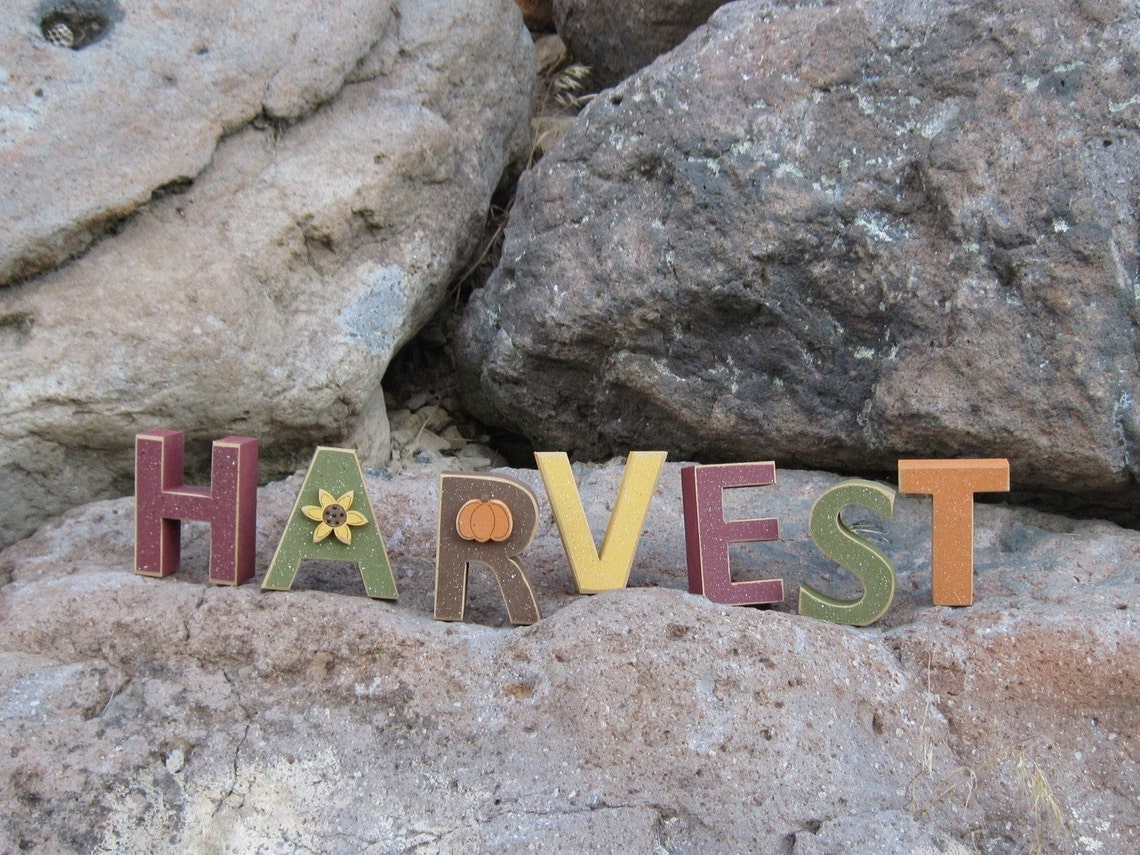 HARVEST BLOCKS for Autumn Fall Thanksgiving Shelf Gift - Etsy