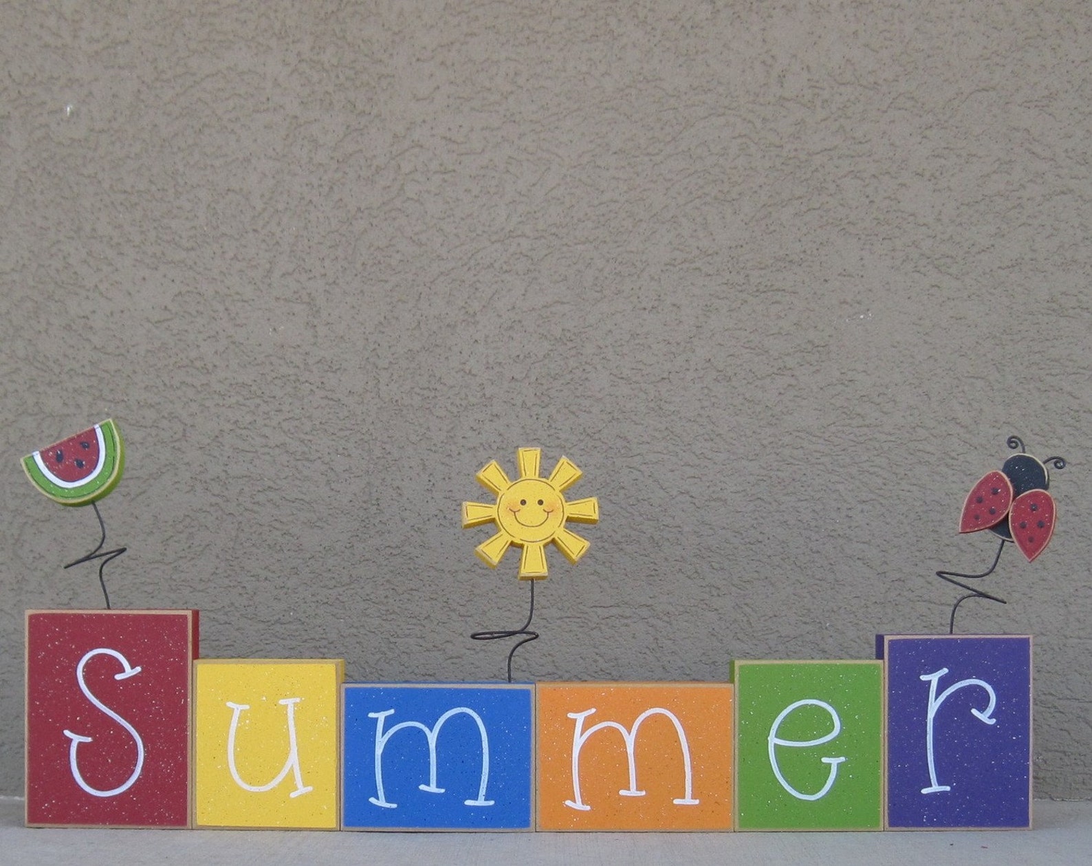 SUMMER BLOCK SET for Shelf Mantle Office Seasons Home and - Etsy