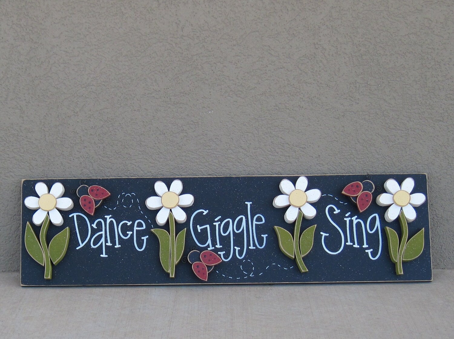 Dance-giggle-sing Board With Dasies and Lady Bugs for Wall | Etsy