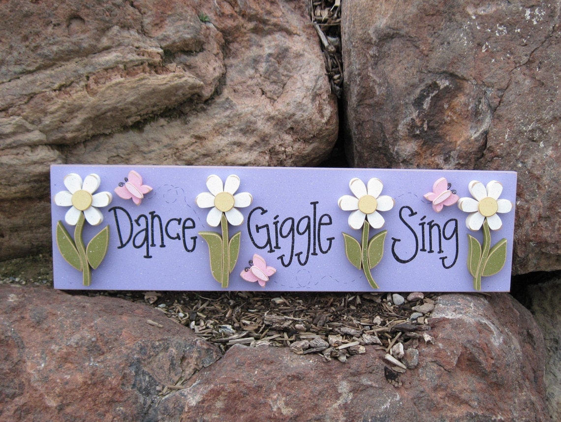 Dance-giggle-sing Board for Wall Hanging Girl Decor With | Etsy
