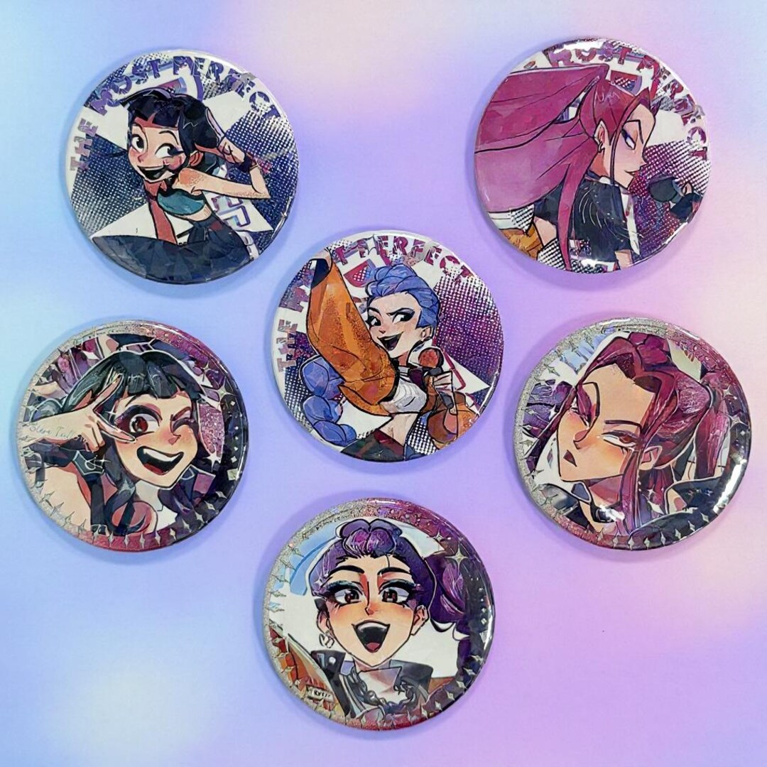 Kpop Demon Huntrix Bagde Pin Charms, Kpop Hunter Rumi Zoey Mira Ramen ...