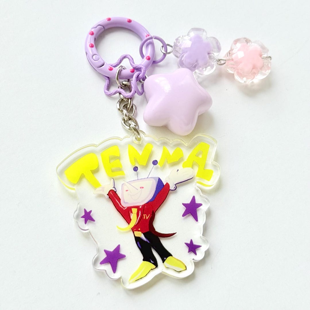Tenna Deltarune Keychain: Purple Heart Bead Charm - Etsy