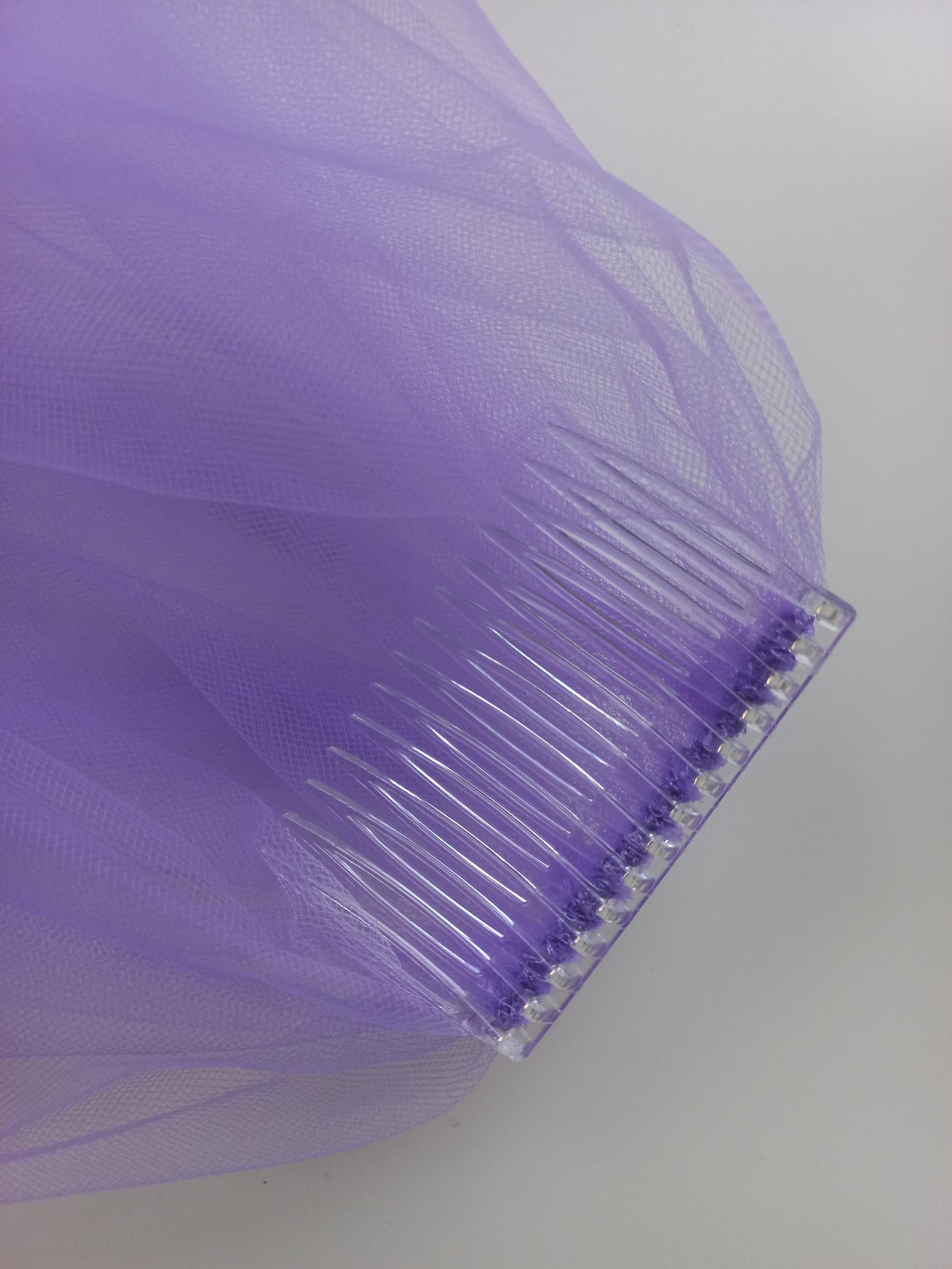 Light Lavender Wedding Veil With Satin Ribbon, 2-tier - Etsy
