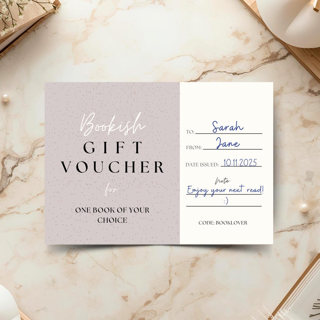 Printable Book Gift Voucher Template, One Book of Your Choice Gift ...