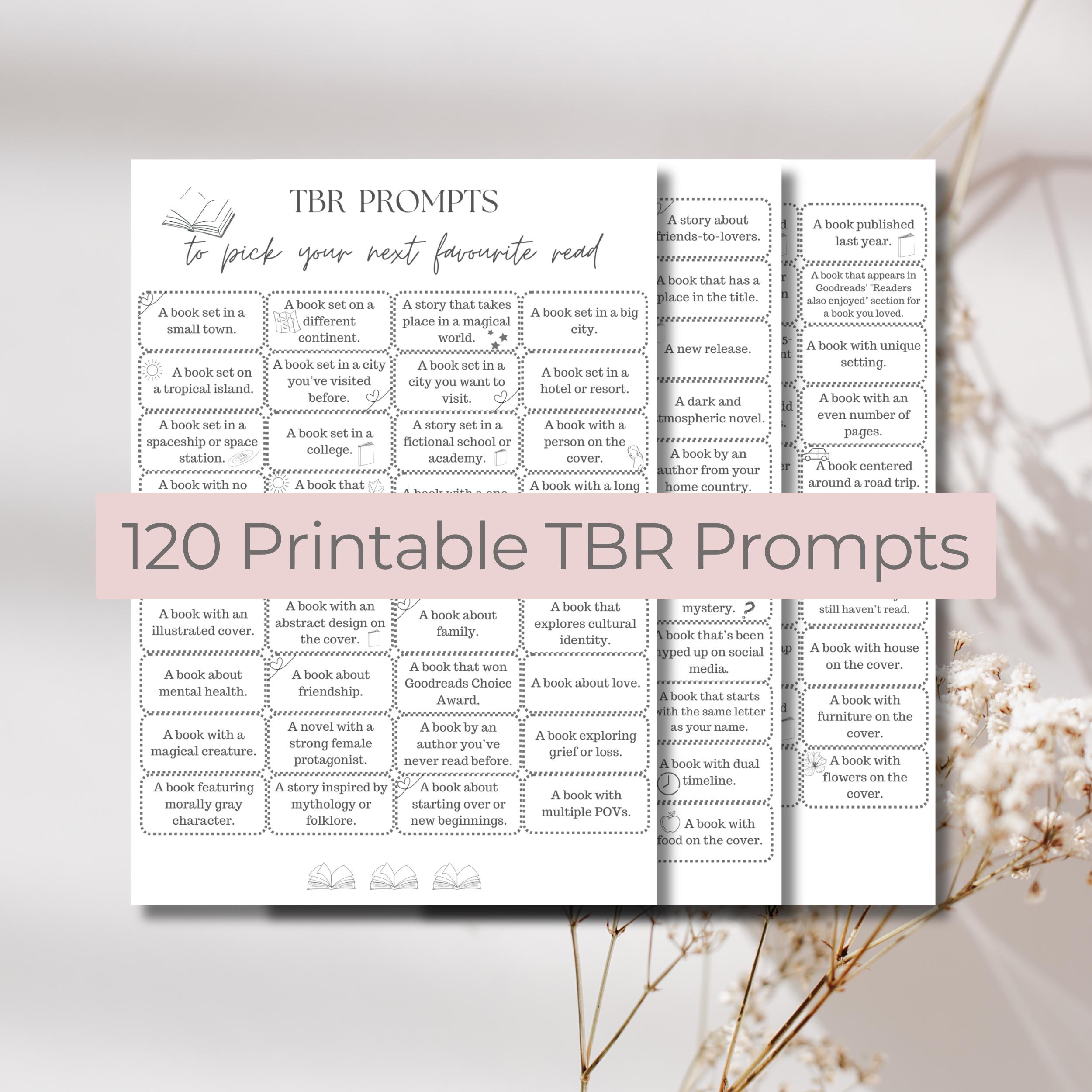 Bookish Game TBR Jar Prompts Printable Ideas to Read TBR Prompts Reader ...