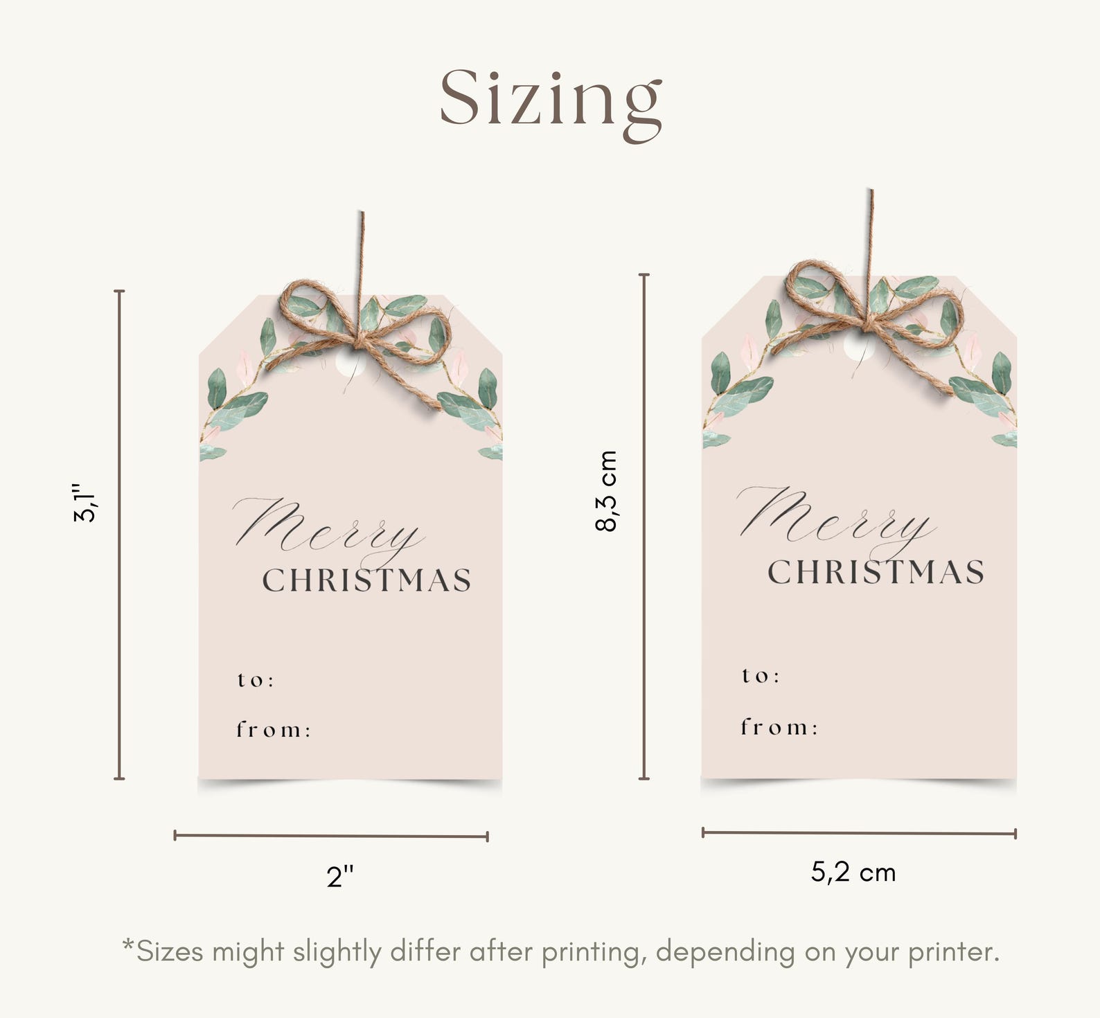 Christmas Gift Tags, Printable Holiday Tags, Merry Christmas Tags ...