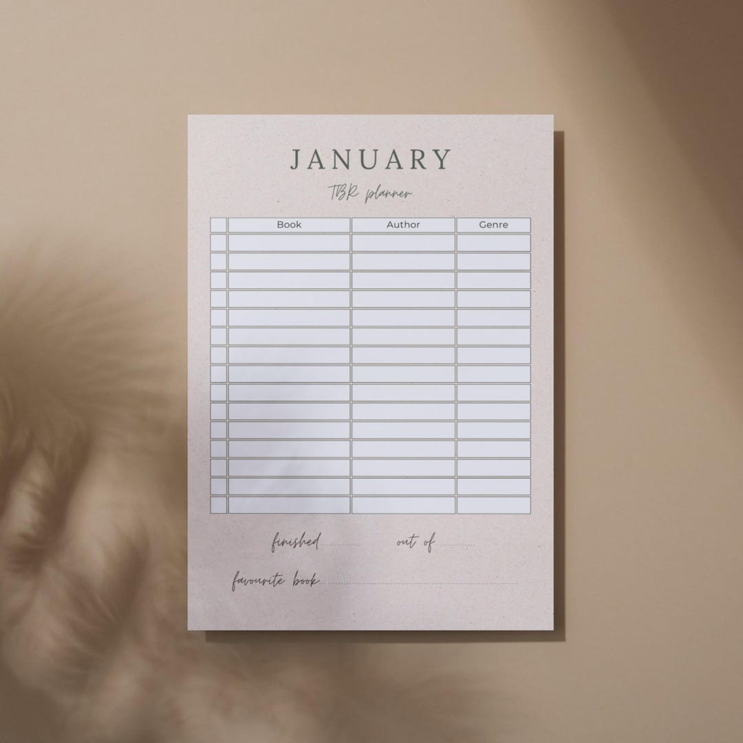 2025 Monthly TBR Planner Reading Planner Template TBR Planner Minimal ...