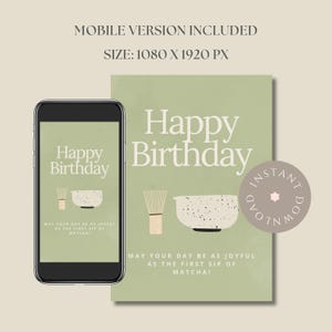 Matcha Birthday Card Printable – Cute Matcha Lover Gift for Friend ...