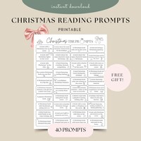 Christmas Book Bingo Reading Challenge Prompts Seasonal Holiday ...