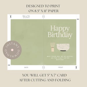 Matcha Birthday Card Printable – Cute Matcha Lover Gift for Friend ...