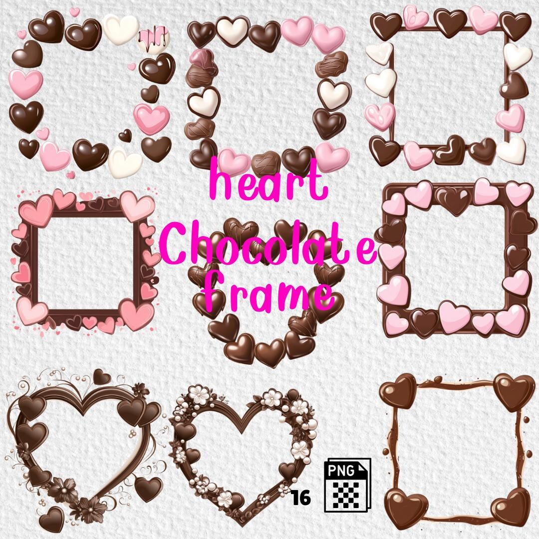 Heart Chocolate Frame Clipart High Quality Transparent Background #4 - Etsy