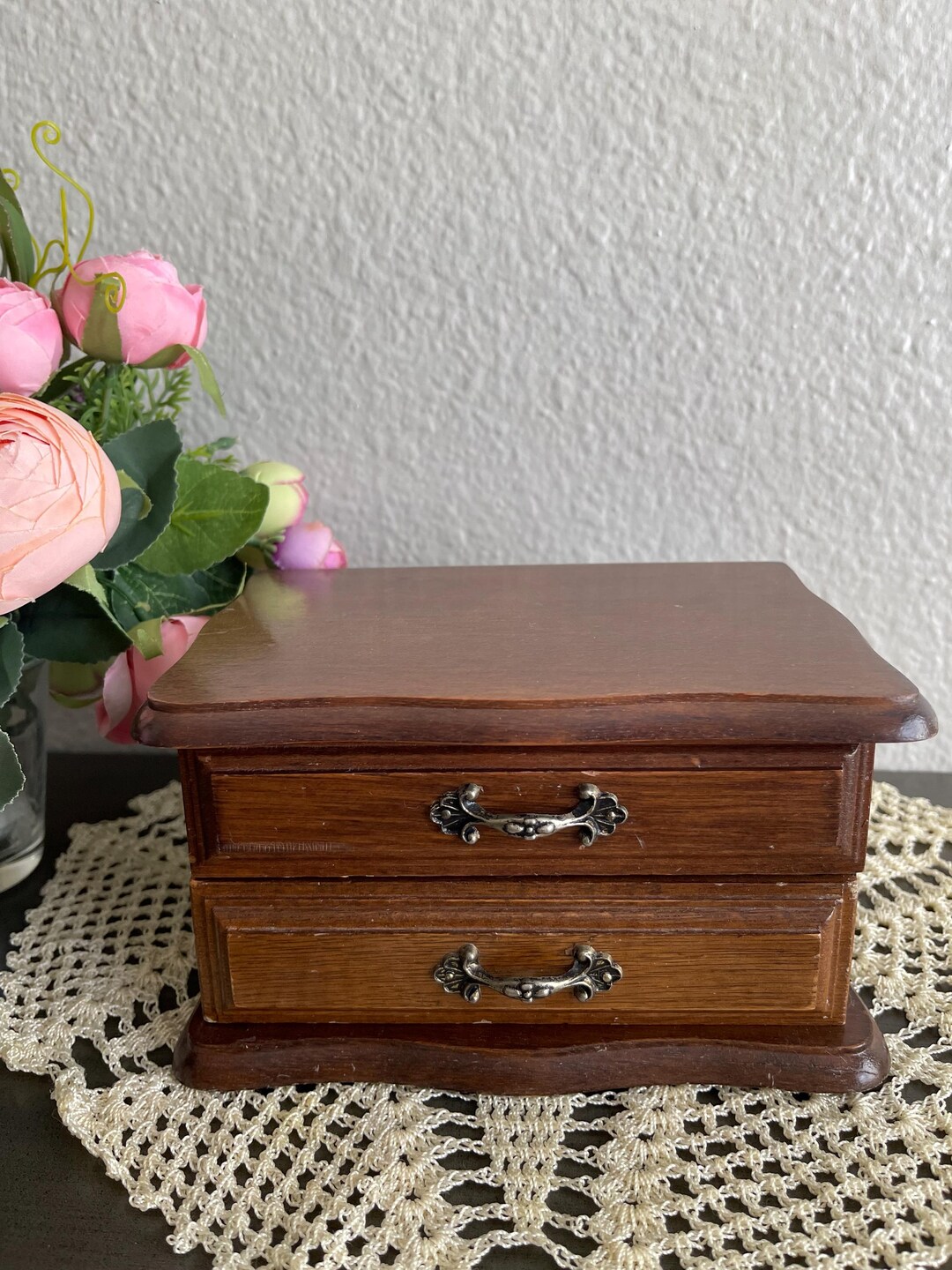 Vintage Jewelry Box - Solid Wood Jewelry Organazer - Rare Antique ...