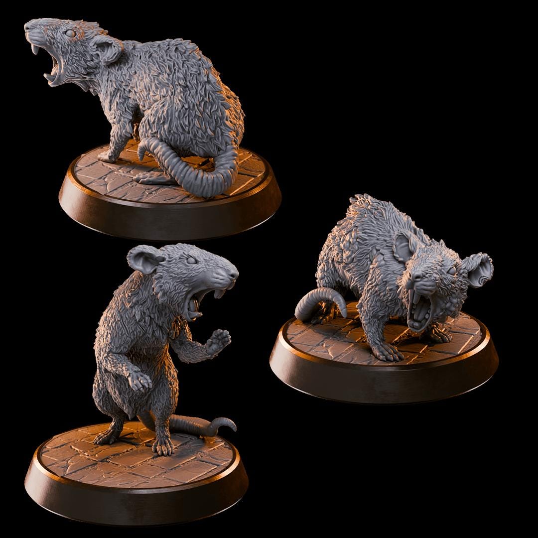 8K Resin Giant Rat Miniature: TTRPG, Dnd, and RPG Tabletop Games - Etsy
