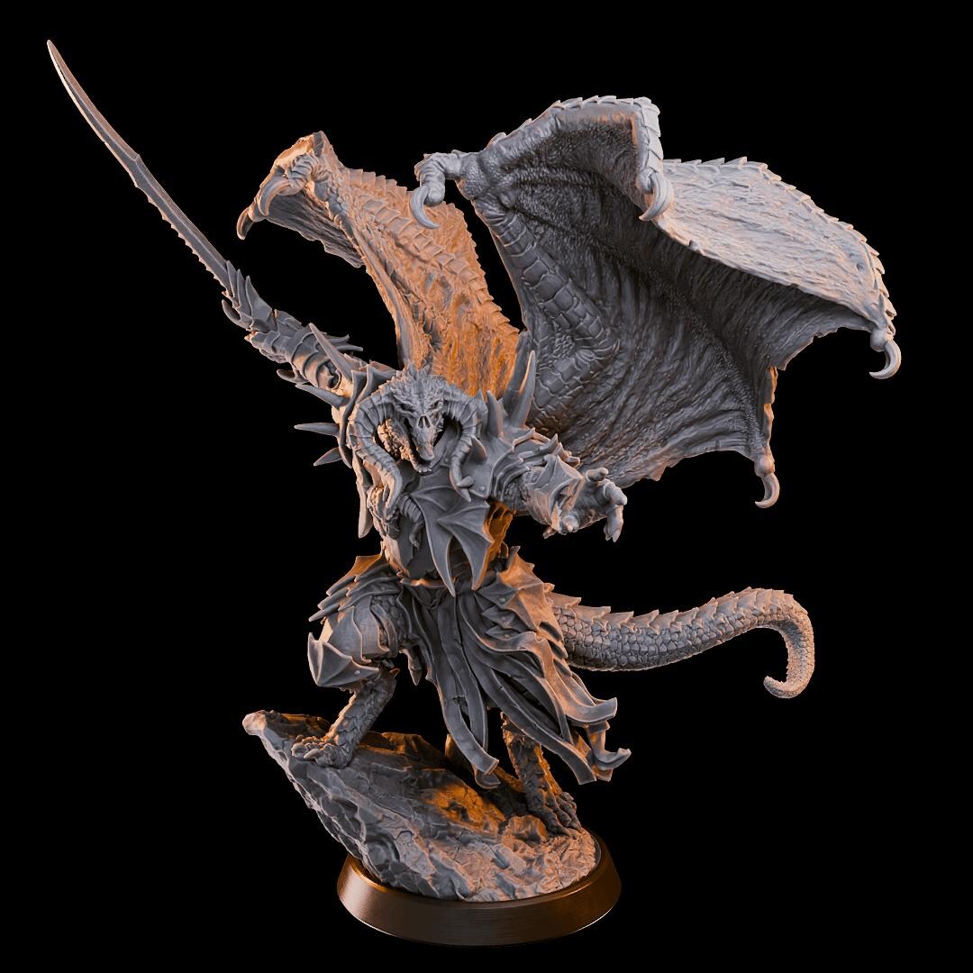 Draconian Spellblade Resin Miniature | TTRPG | D&D | (8K+ Resolution ...