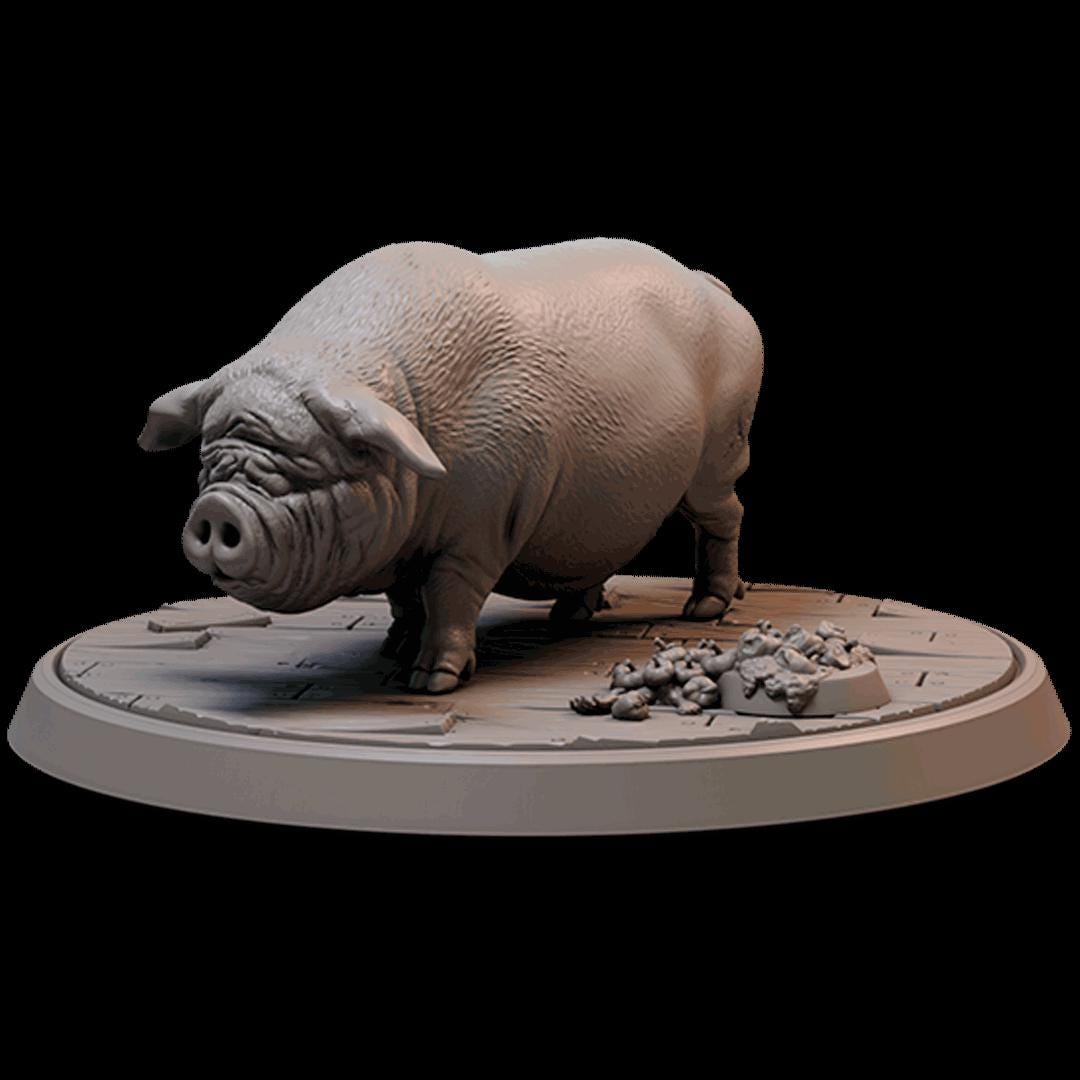 8K Resin Pig Miniature: TTRPG & Dnd Farm Animal - Etsy
