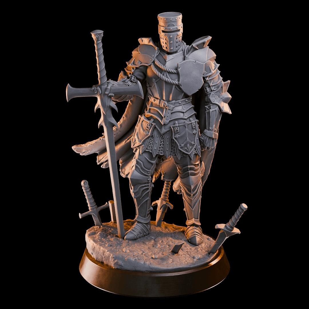8K Black Knight Miniature: Resin TTRPG Dnd RPG Figure - Etsy