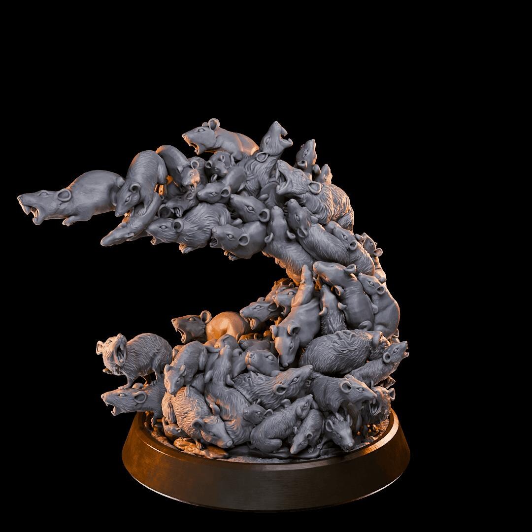Rabid Rat Swarm Miniature: 8K Resin TTRPG Mini - Etsy