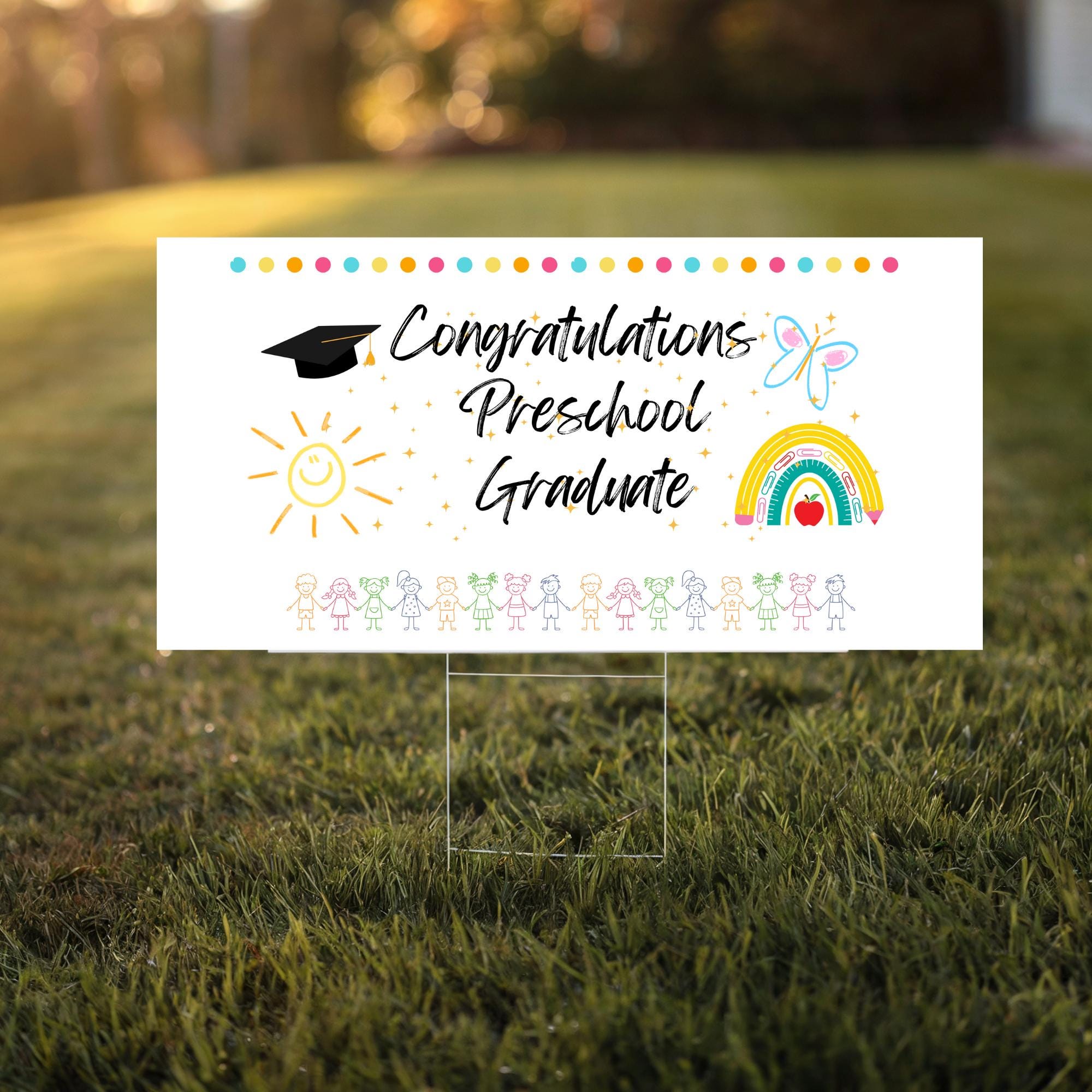 Preschool Graduation Yard Sign, Preschool Grad Sign, Pre-k Graduation ...