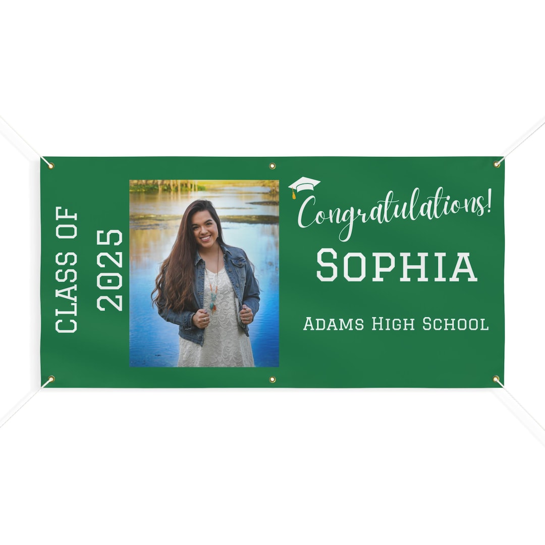 Personalized Graduation Matte Banner, High School Graduation Banner ...
