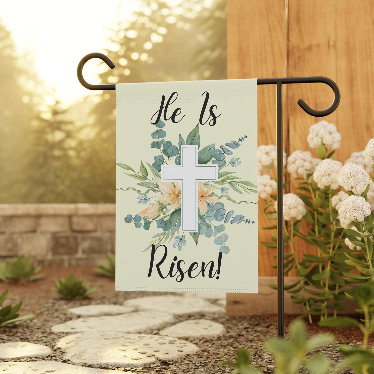 He is Risen Garden & House Banner, Christian Easter Garden Flag ...