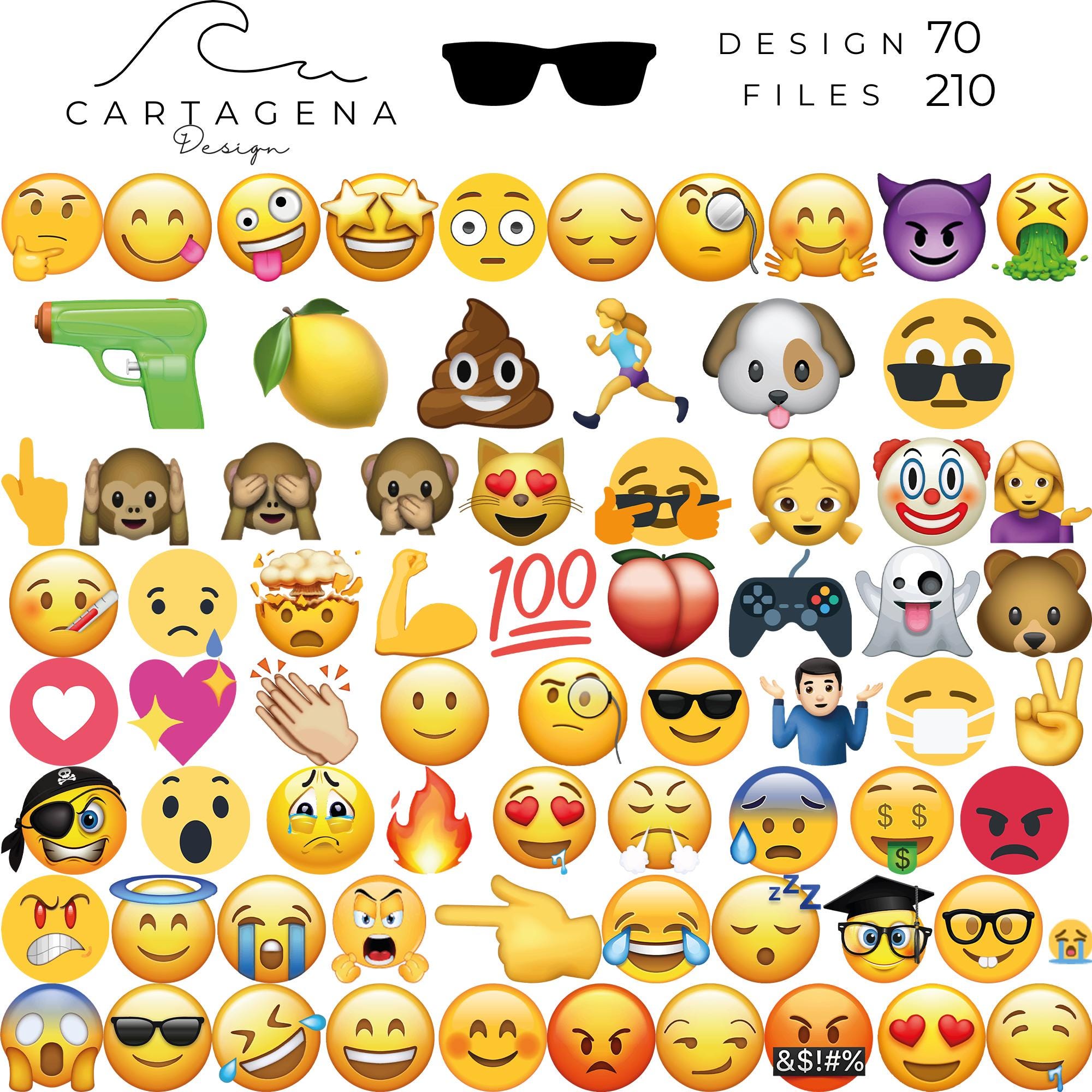 Emoji,funny,angry Face Bundle Cartoon Chracters Stickers Svg-png-pdf ...