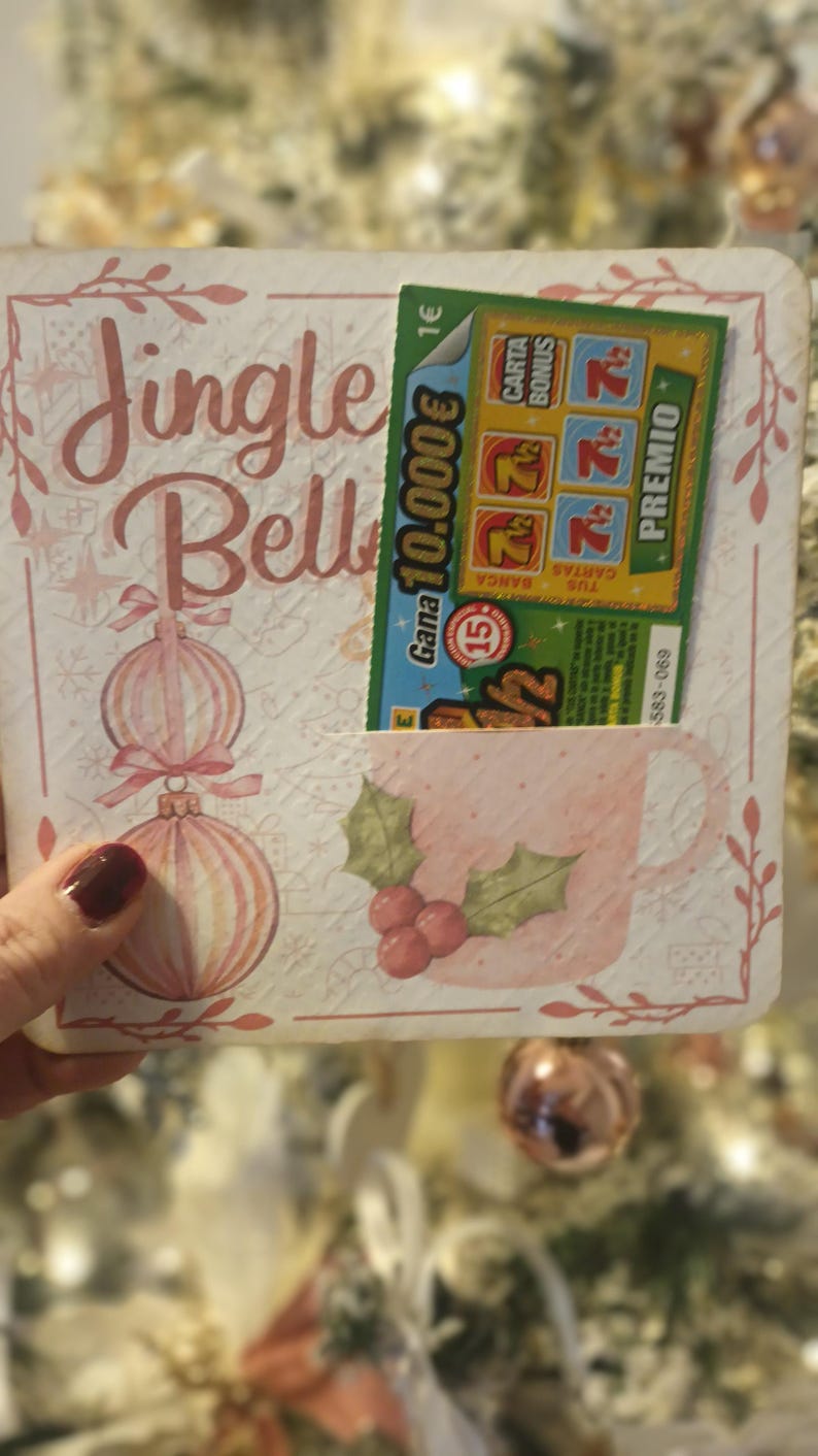 Christmas Lottery Scratch Card/gift Card Holder With Loaded Pocket - Etsy