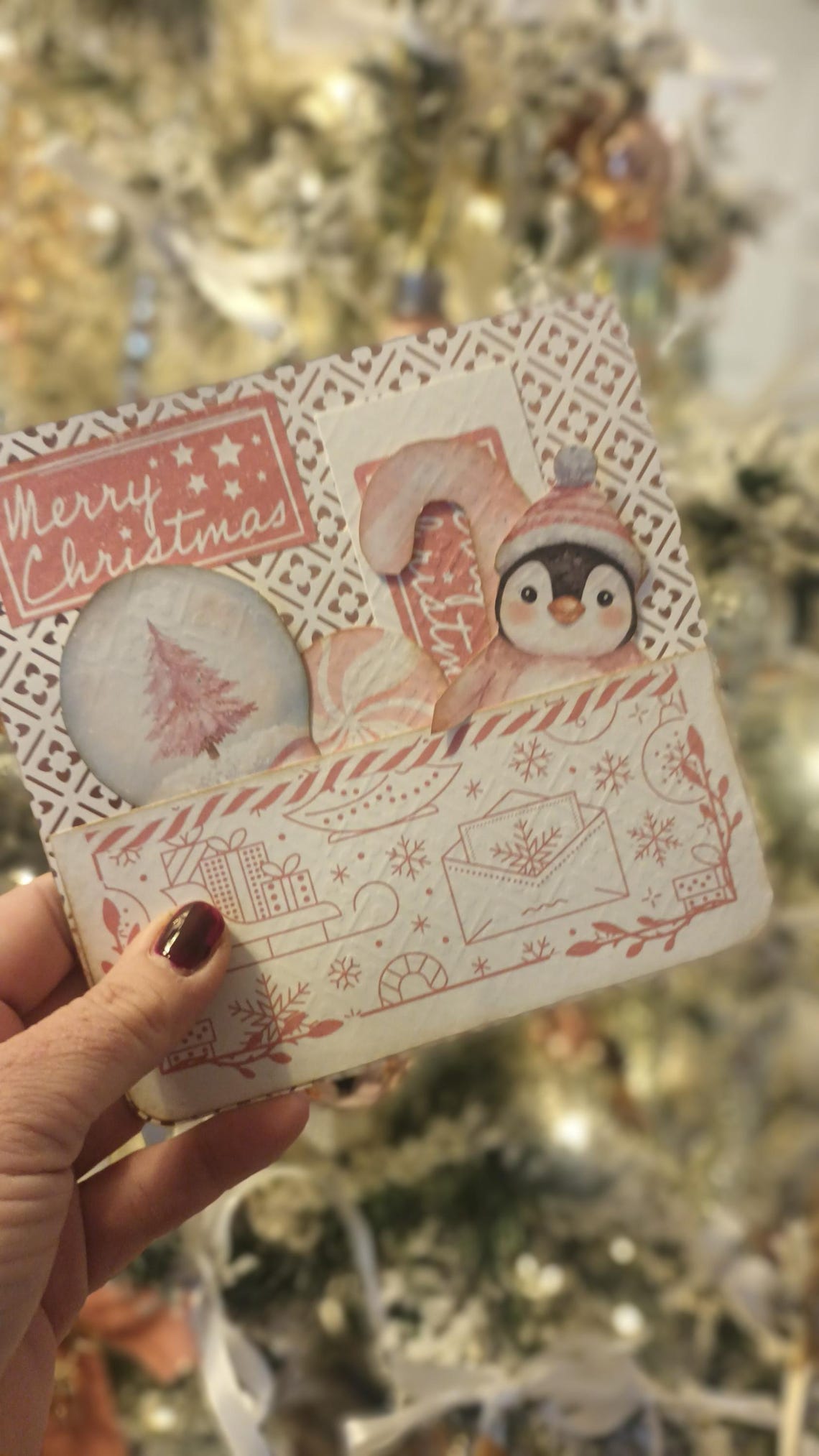 Christmas Lottery Scratch Card/gift Card Holder With Loaded Pocket - Etsy