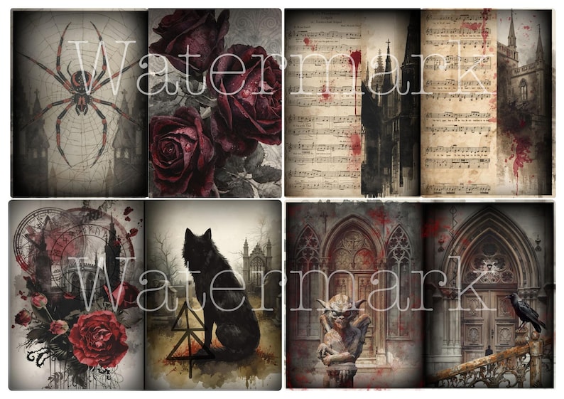 Gothic Widow Journal Kit | Dark Victorian Junk Journal Printable ...
