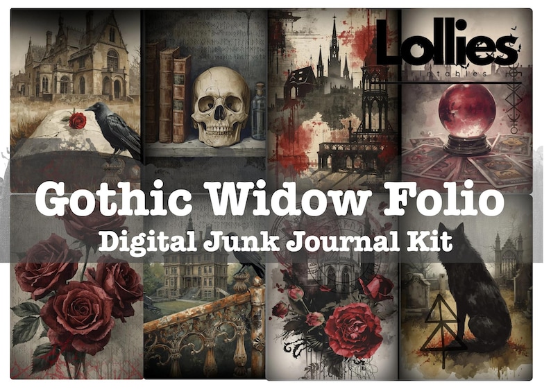 Gothic Widow Journal Kit | Dark Victorian Junk Journal Printable ...