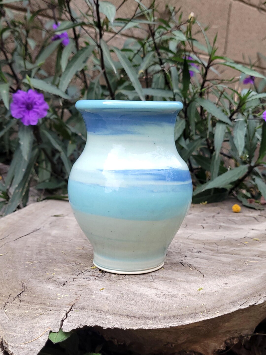 Handmade Ceramic Vase: Unique Robins Egg & Blue Streaked Vase - Etsy