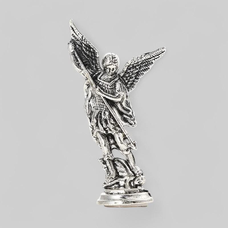 Saint Michael Archangel Statue - Metal Guardian Angel Figurine for ...
