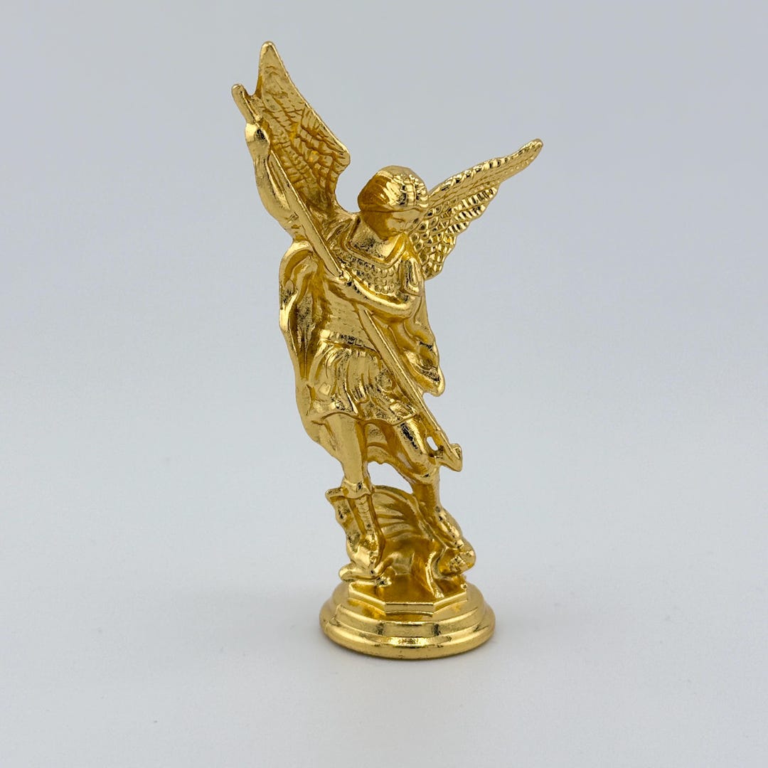 Saint Michael Archangel Statue - Metal Guardian Angel Figurine for ...