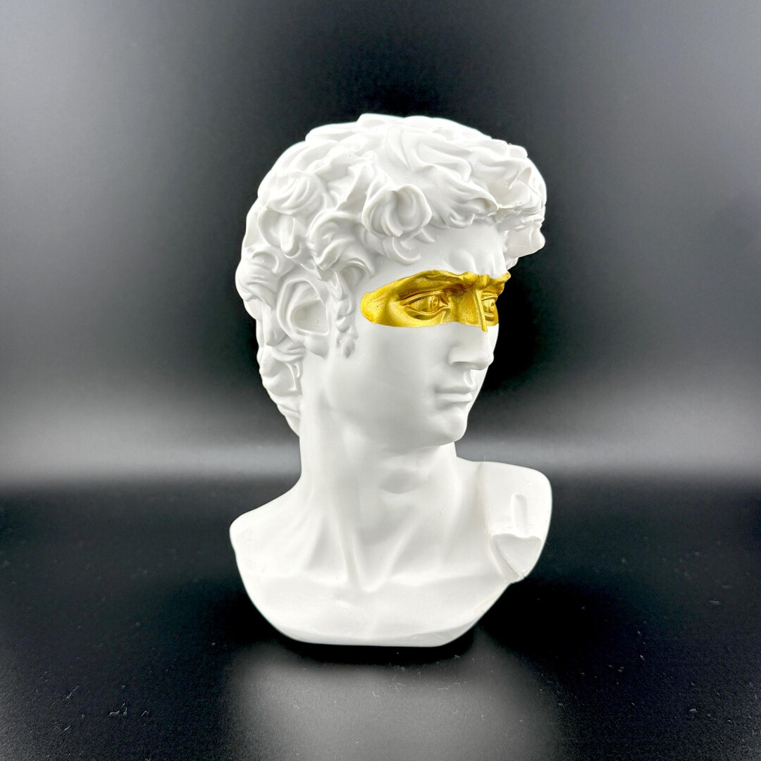 David Bust Sculpture With Gold Accent: Modern Renaissance Decor - Etsy