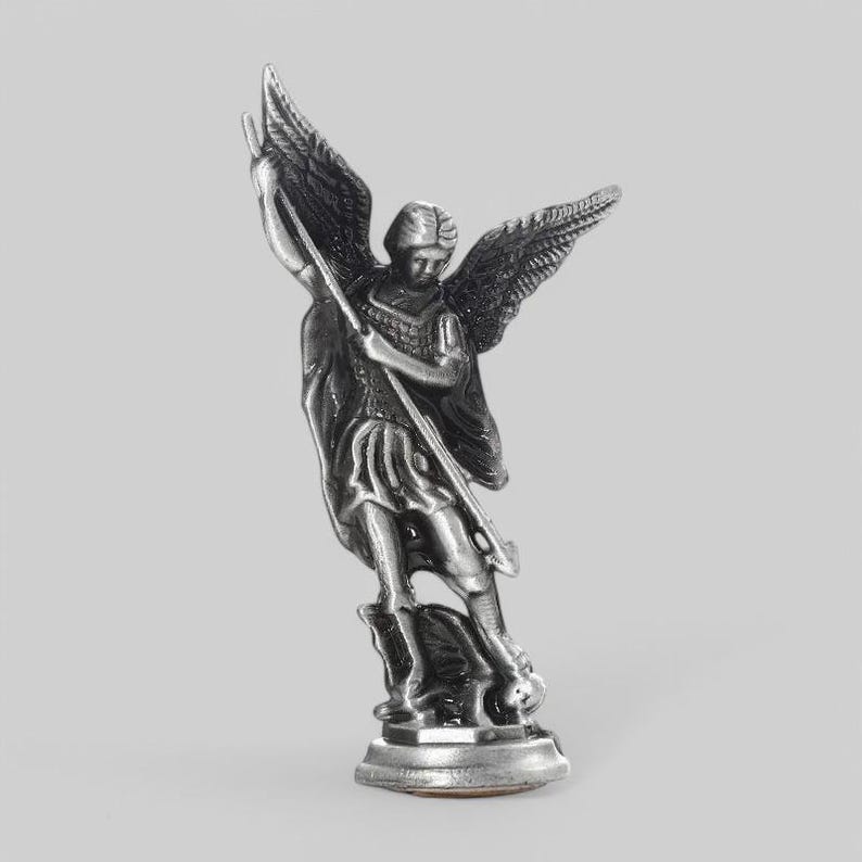 Saint Michael Archangel Statue - Metal Guardian Angel Figurine for ...