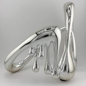 Silver Waterdrop Resin Sculpture: Modern Drip Design Art - Etsy