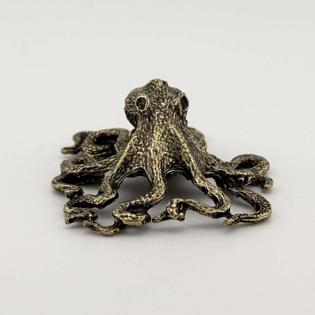 Copper Octopus Figurine – Antique Style Miniature Animal Sculpture for ...