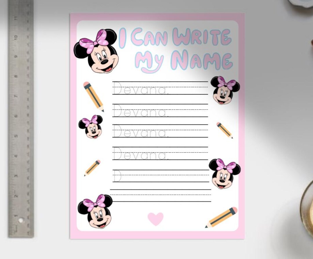 Minnie Mouse I Can Write My Name Sheet - Etsy