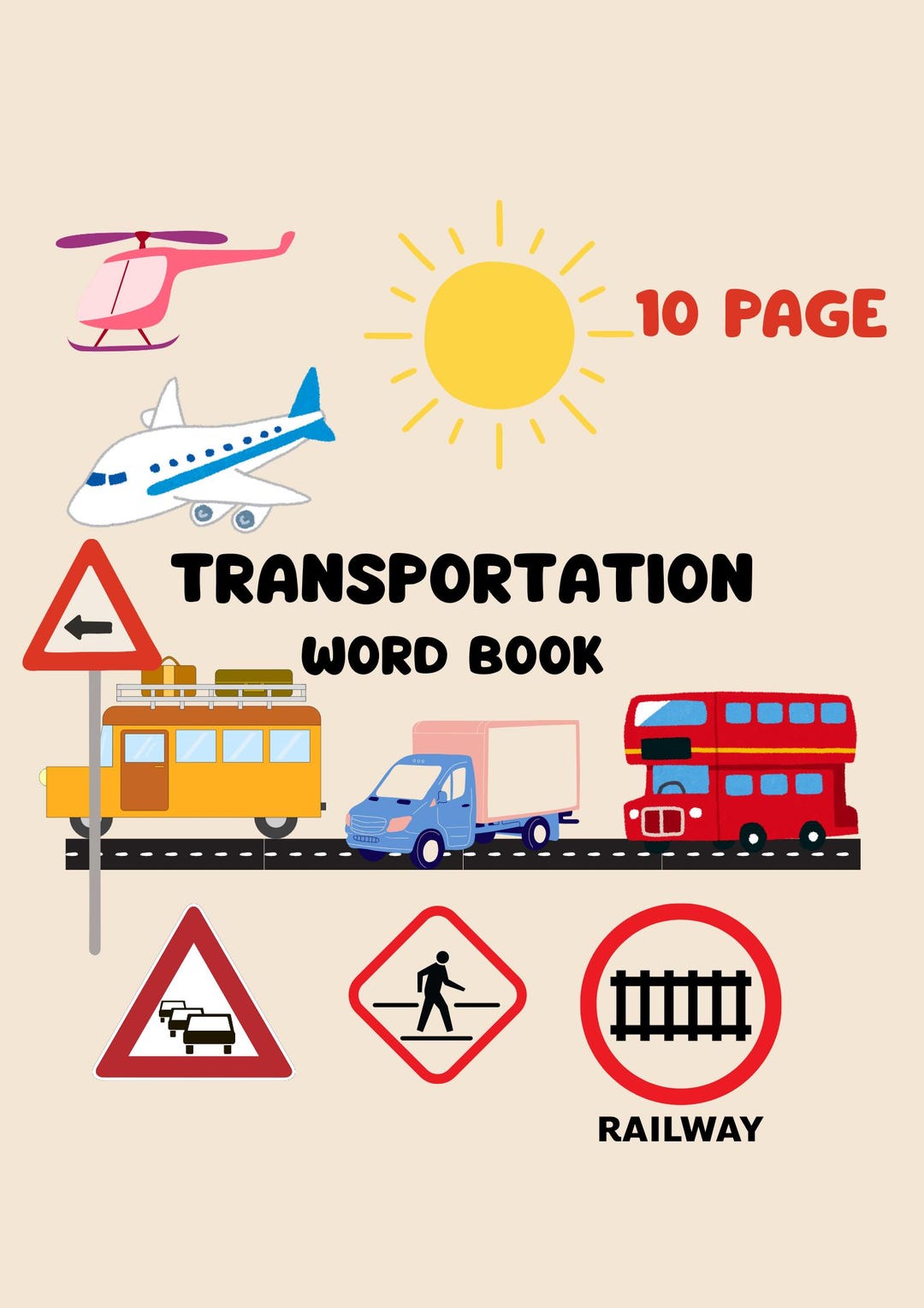 Transportation Word Book - Etsy