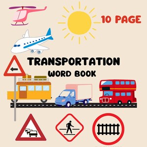 Transportation Word Book - Etsy